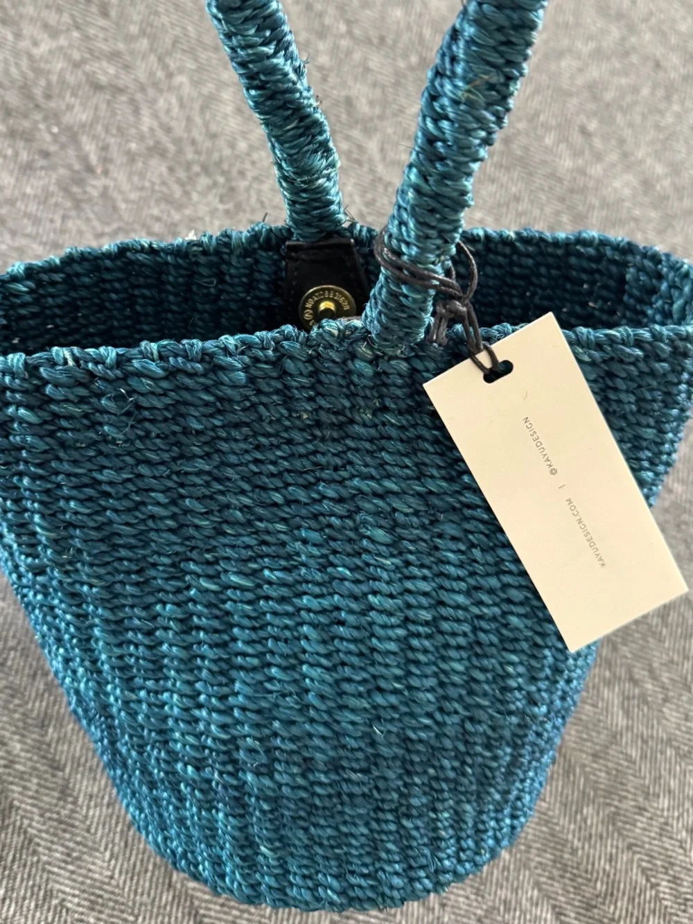 Kayu | Bags | Nwt Kayu Design Meriah Blue Woven Mini Straw Tote A ...